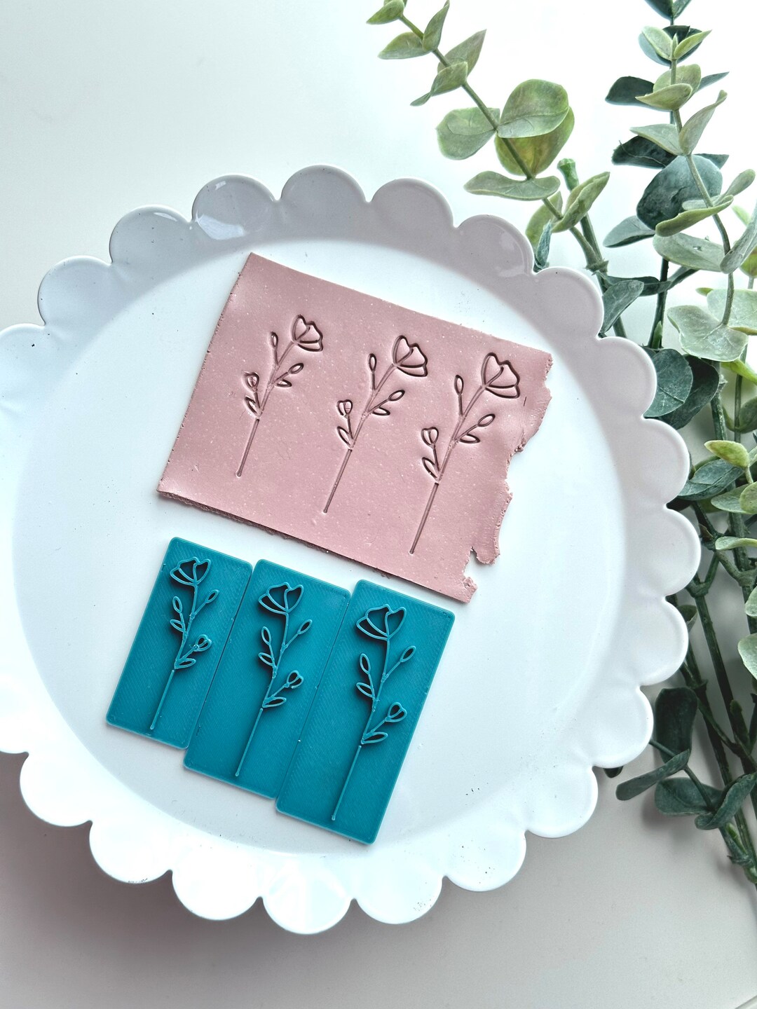 Tulip Stem | Polymer Clay Stamp | Floral, Embossing Stamp - Etsy