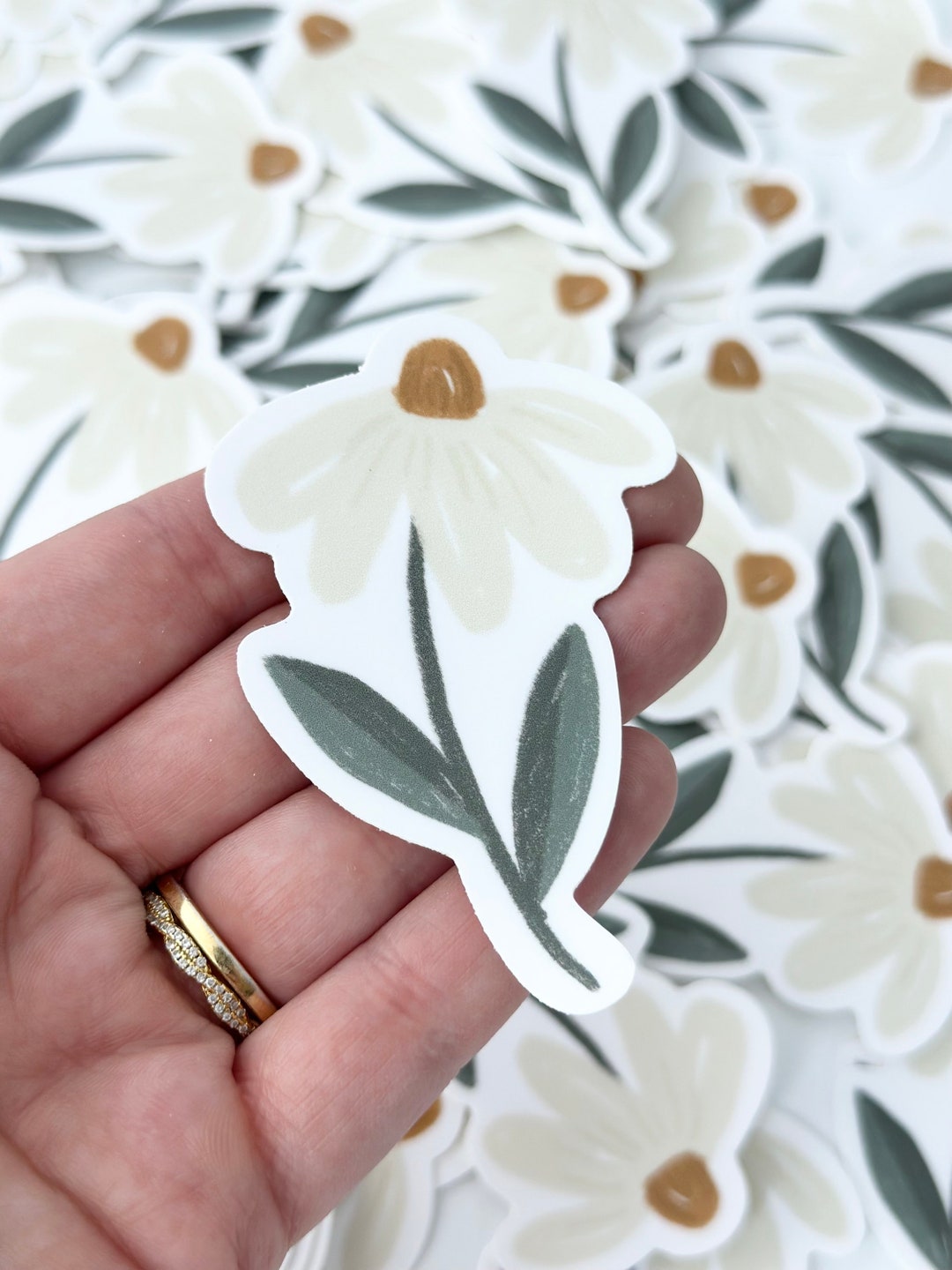 White Daisy | Sticker | Weatherproof, Waterproof Stickers and Decals ...