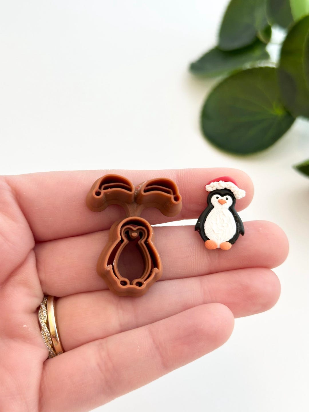 Santa Penguin (mirror Set) | Polymer Clay Cutter | Earring & Jewelry ...