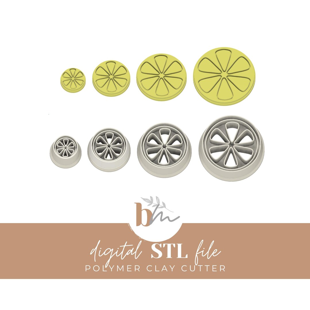 Citrus Slices Whole - 4 Sizes | Digital STL File | Polymer Clay Cutters ...
