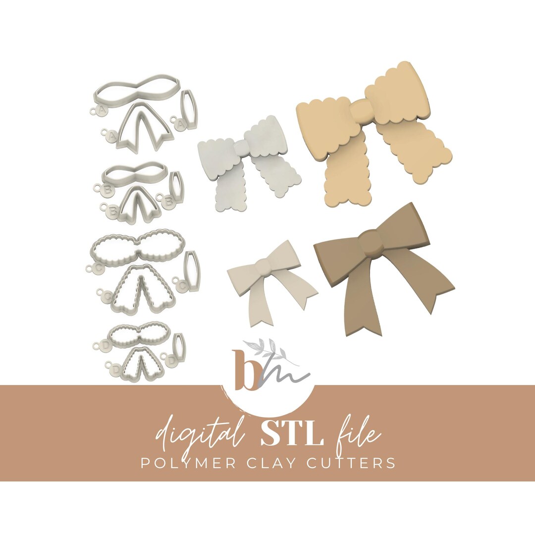 Bow Builder Sets - 4 Designs | Digital STL File | Polymer Clay Cutters ...