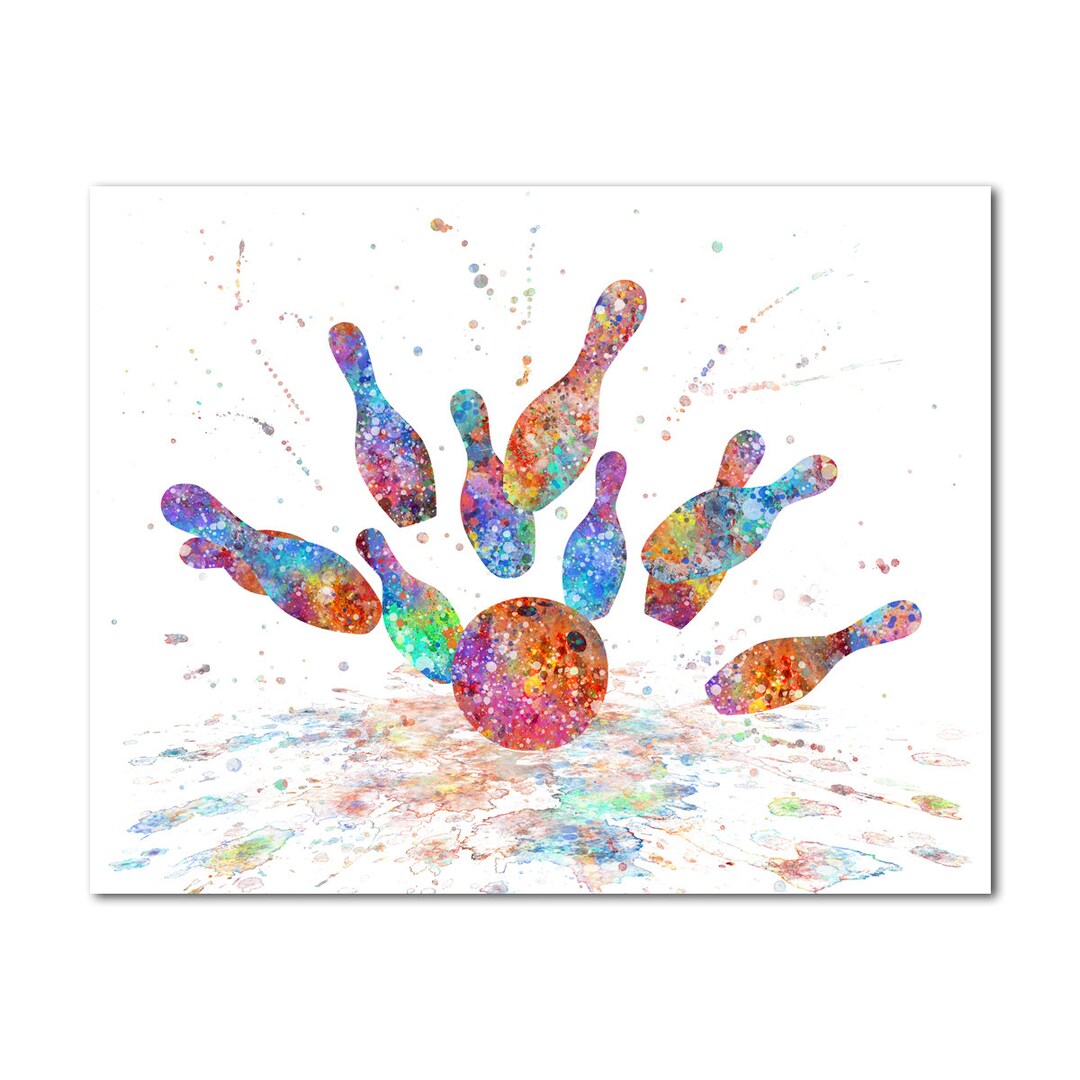 Bowling Poster Picture Painting Print Interior Wall Decor Bowling Ball ...