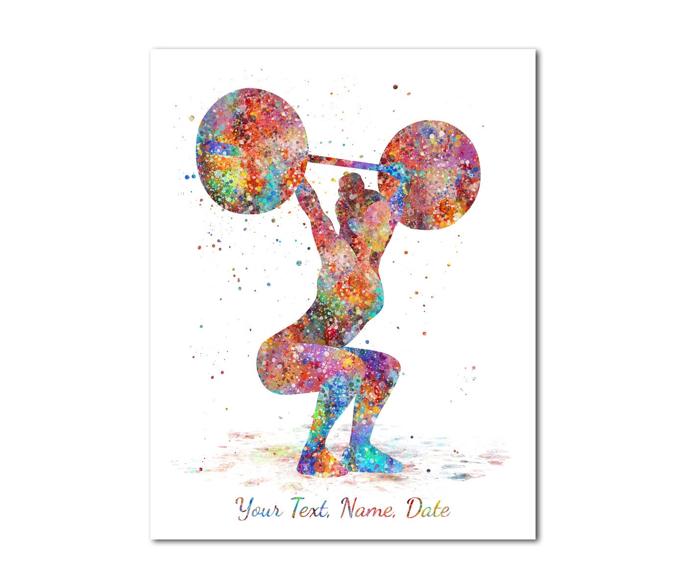Female Weightlifter Painting Print Weightlifting Woman Customized ...