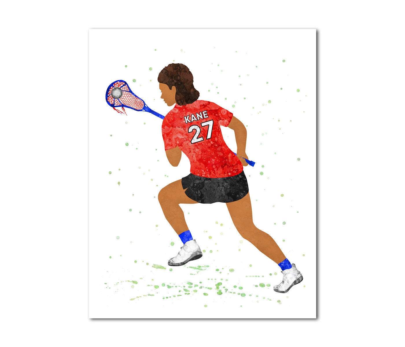 Personalized Female Lacrosse Player Poster Picture Custom Number Name ...