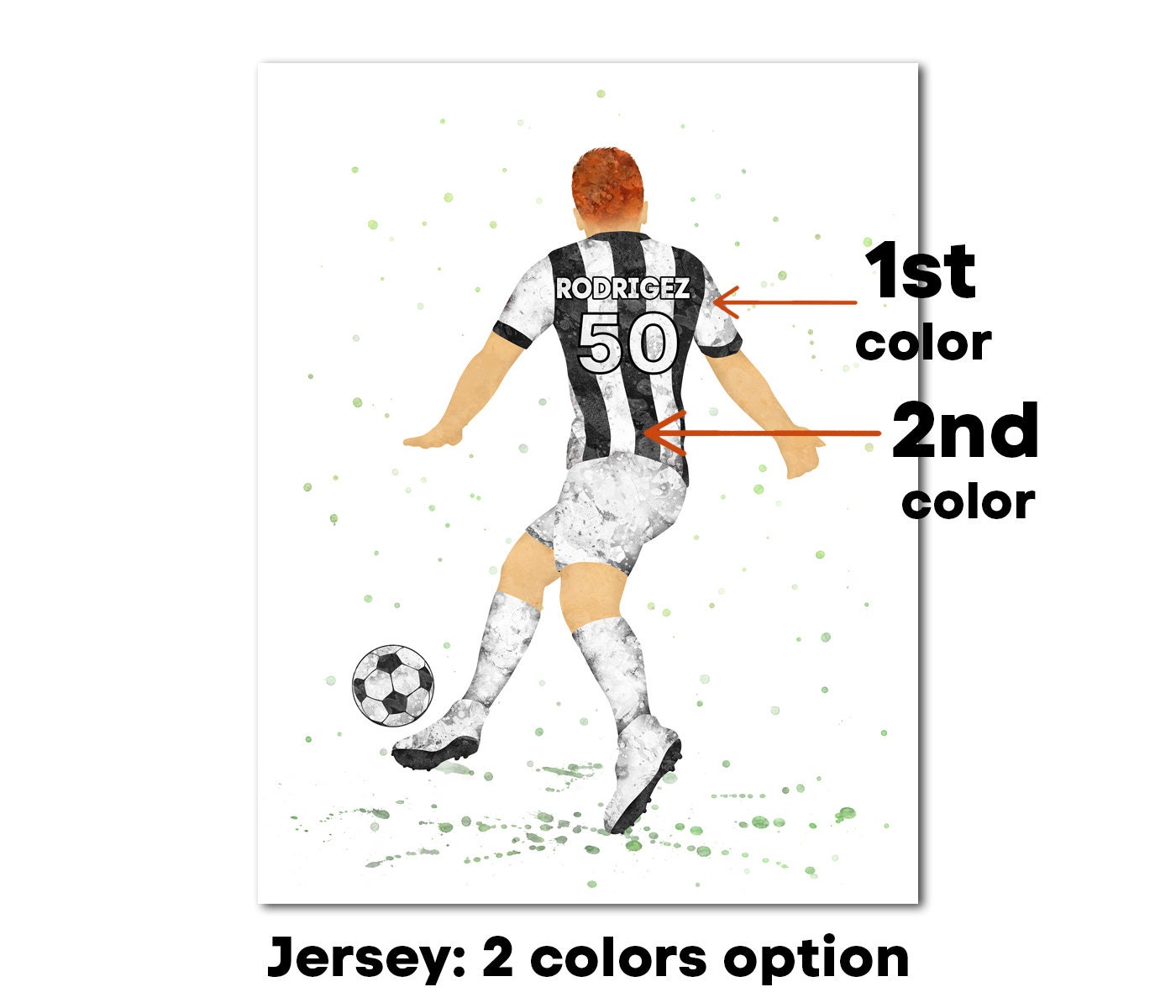 Personalized Soccer Player Poster Painting Print Picture - Etsy