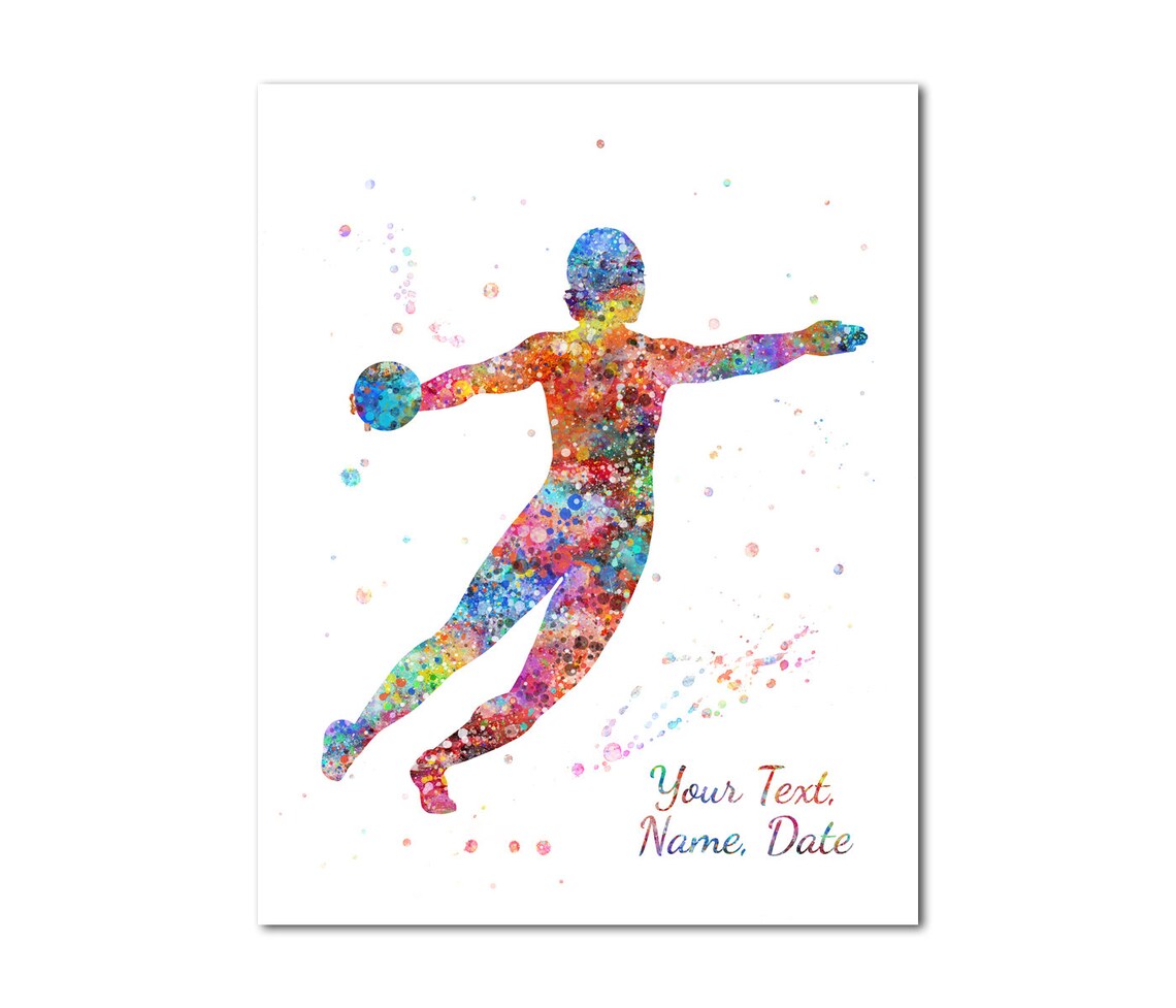 Female Discus Thrower Picture Woman Personalized Custom Name Text Date ...