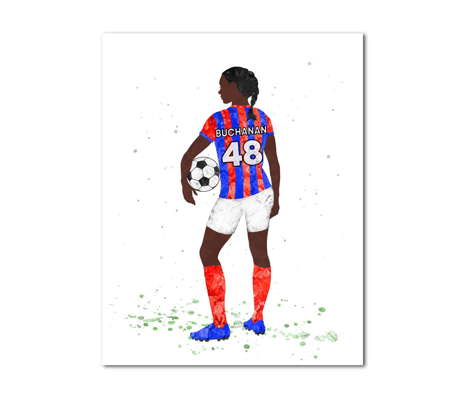 Personalized Female Soccer Player Poster Picture Painting - Etsy
