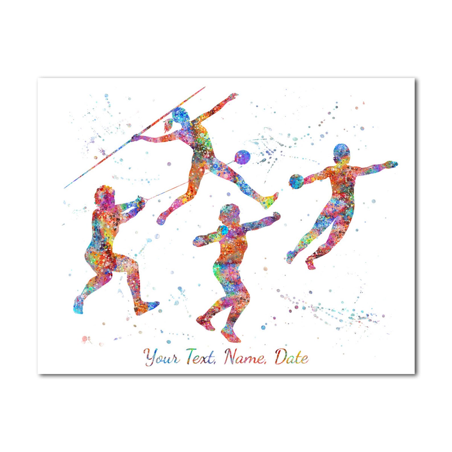 Female Track and Field Picture Women Hammer Throw Personalized - Etsy