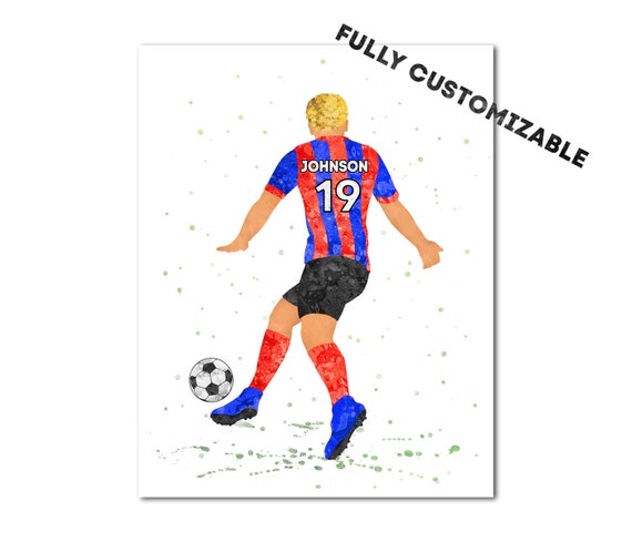 Personalized Soccer Player Poster Painting Print Picture - Etsy