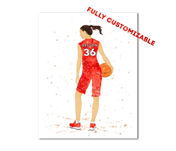 Personalized Basketball Player Poster Picture Custom Colors - Etsy
