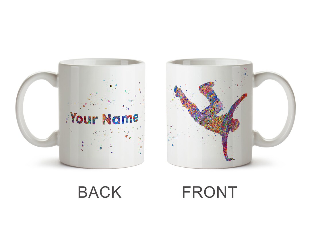 Breakdancer Mug Personalized Male Cool Print Coffee Tea Cup Custom Name ...