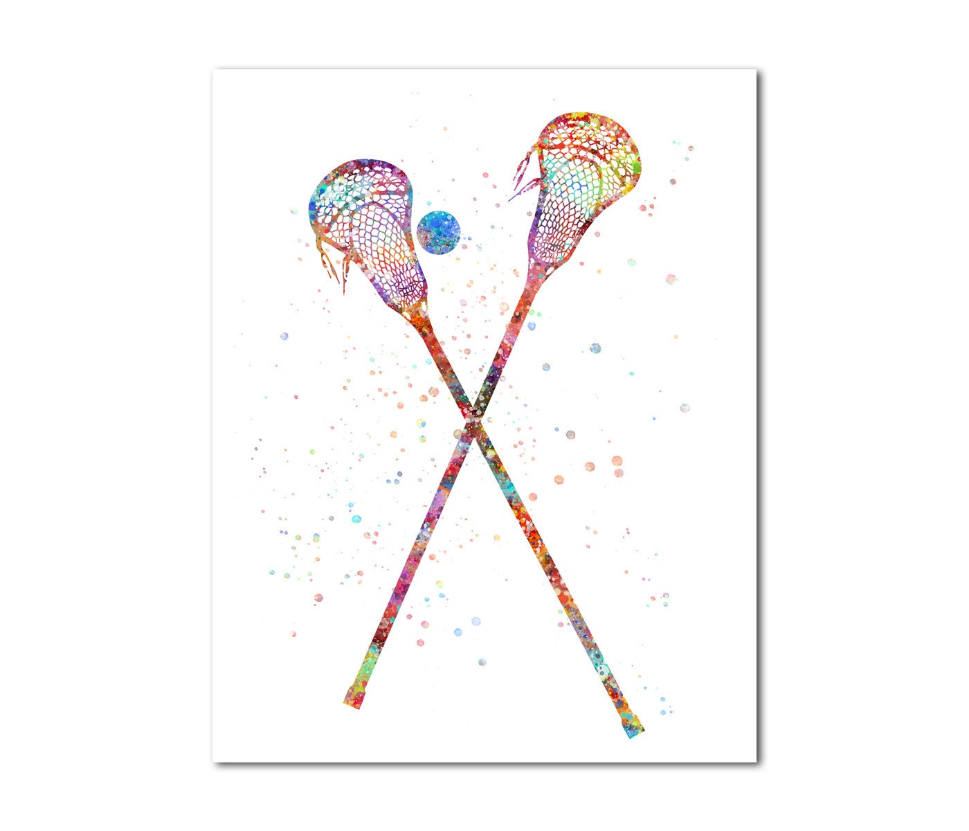 Lacrosse Sticks and Ball Poster Print Gift for Lacrosse Player Picture ...