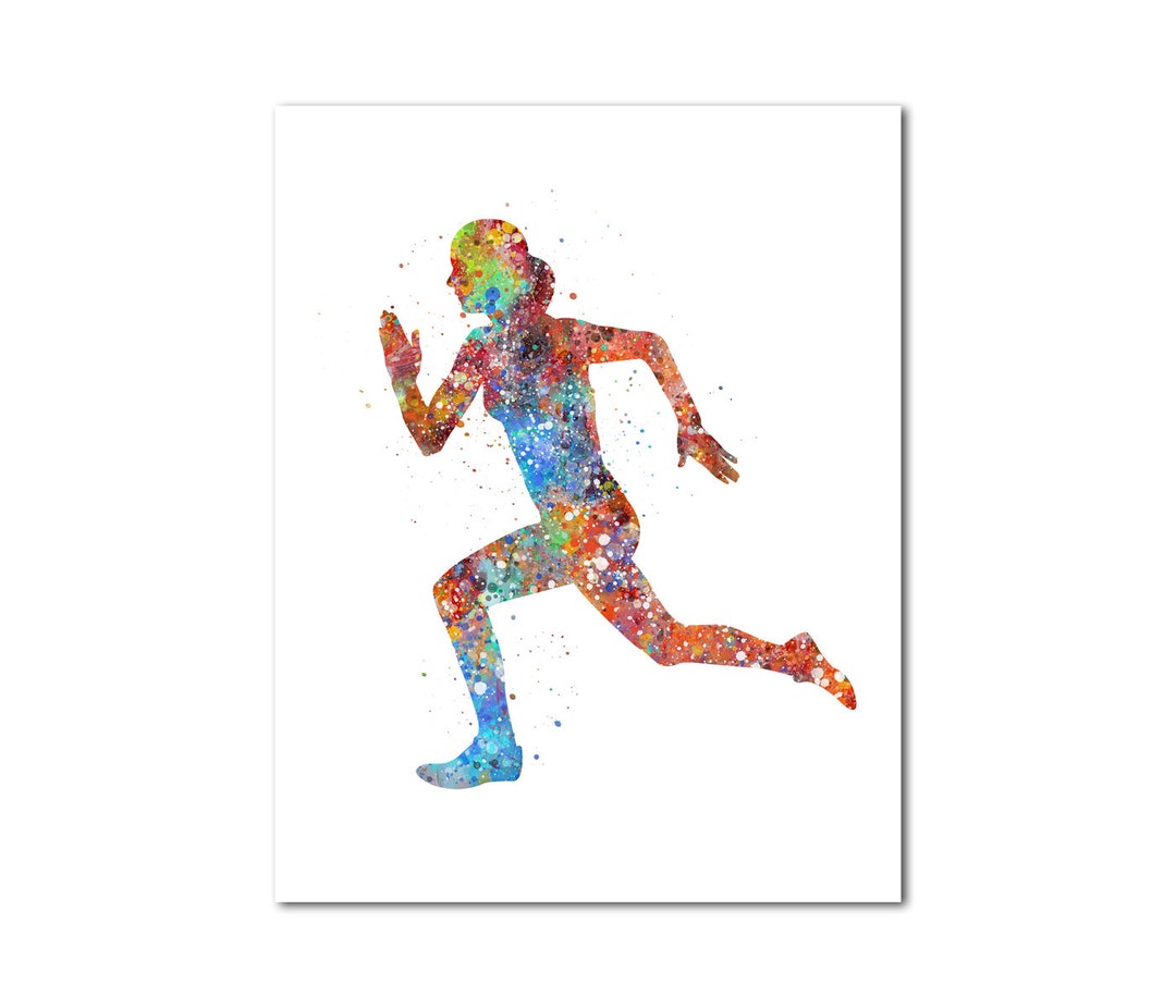 Runner Poster Print Cross Country Female Running Wall Decor Track and ...