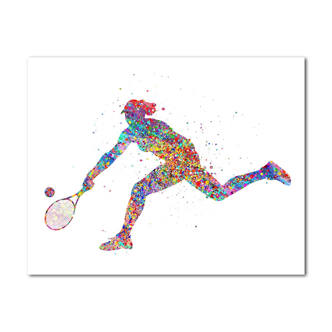 Female Tennis Player Poster Print Art Painting Print Guest Room Decor ...