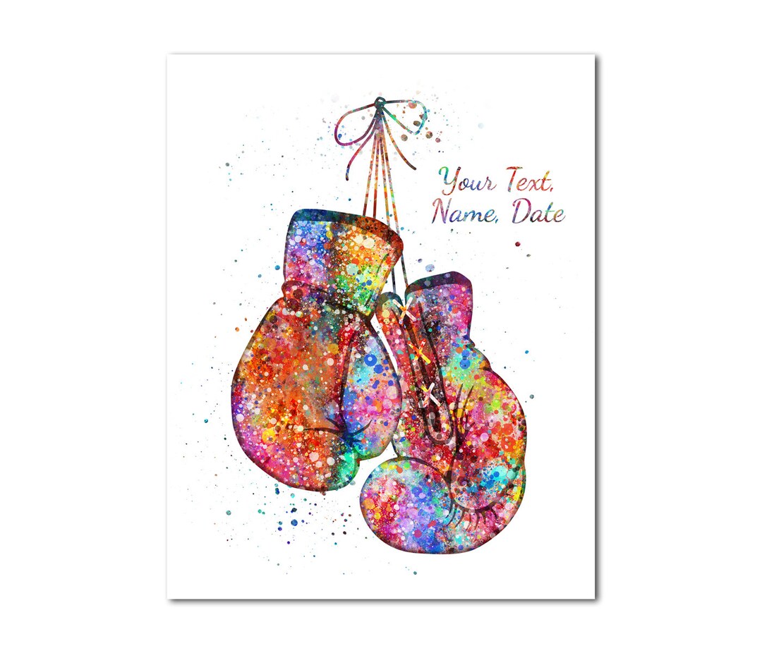 Boxing Gloves Picture Customized Gift for Boxer Custom Name Text Date ...