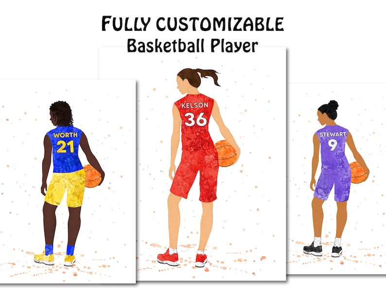 Personalized Basketball Player Poster Picture Custom Colors - Etsy