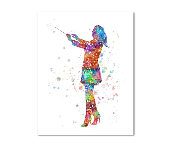 Female Orchestra Conductor Picture Painting Print Poster - Etsy
