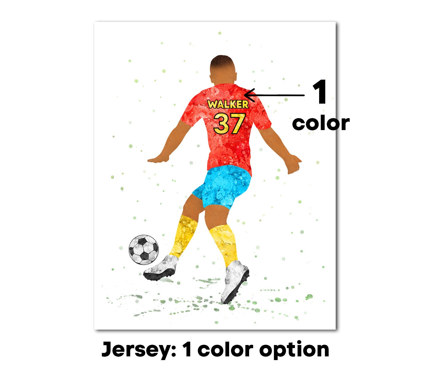 Personalized Soccer Player Poster Painting Print Picture - Etsy