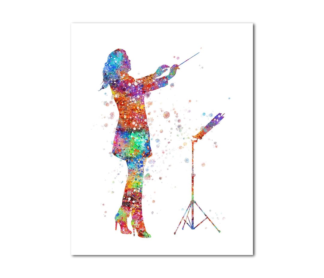 Female Orchestra Conductor Digital Painting Digital Download File Gift ...