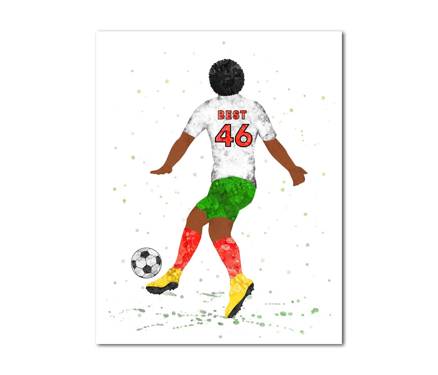 Personalized Soccer Player Poster Painting Print Picture - Etsy