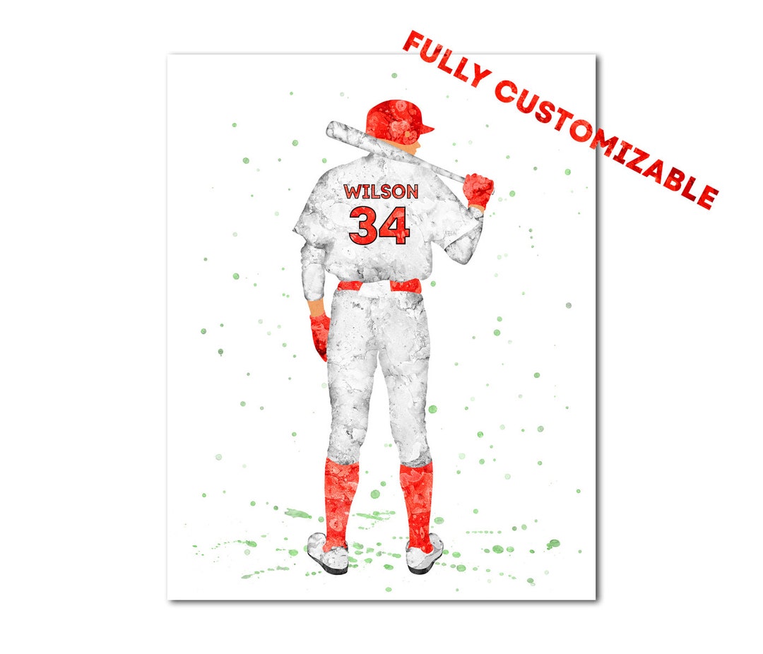 Personalized Baseball Player Custom Colors Batter Poster Hitter Print ...