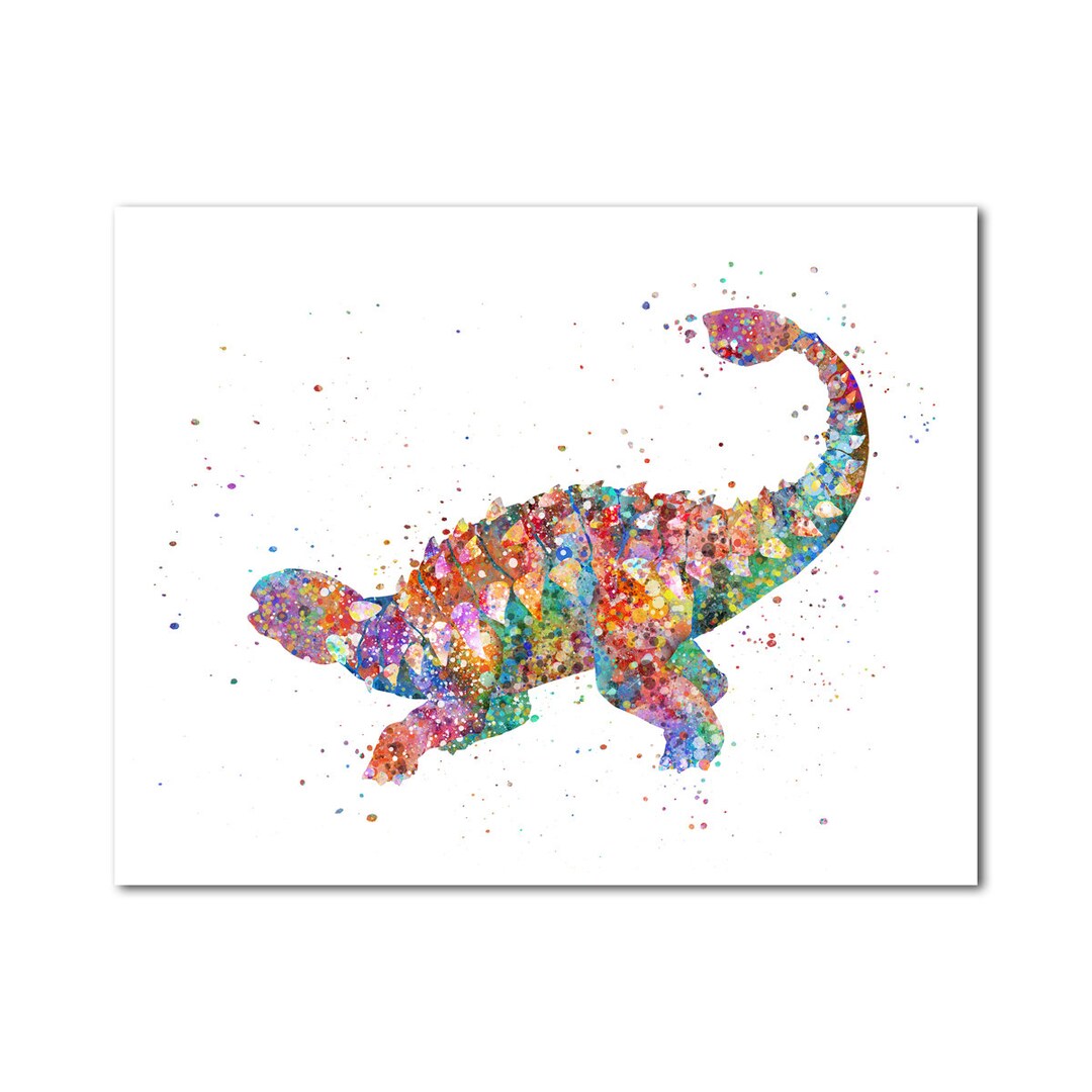 Ankylosaurus Poster Print Armored Dinosaur Painting Print Wall Art ...