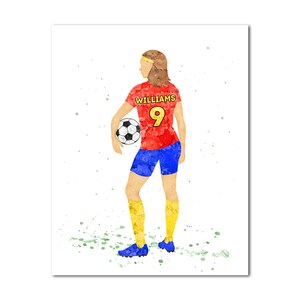 Personalized Female Soccer Player Poster Picture Painting Print Custom ...