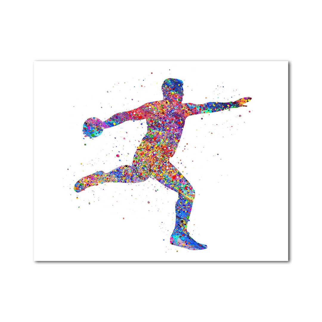 Discus Thrower Man Poster Print Track and Field Wall Decor Picture Boy ...