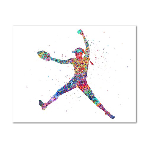 Woman Softballer Poster Female Batter Softballer Painting - Etsy