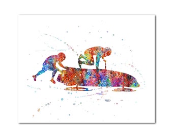 Bobsled Art Print - Etsy