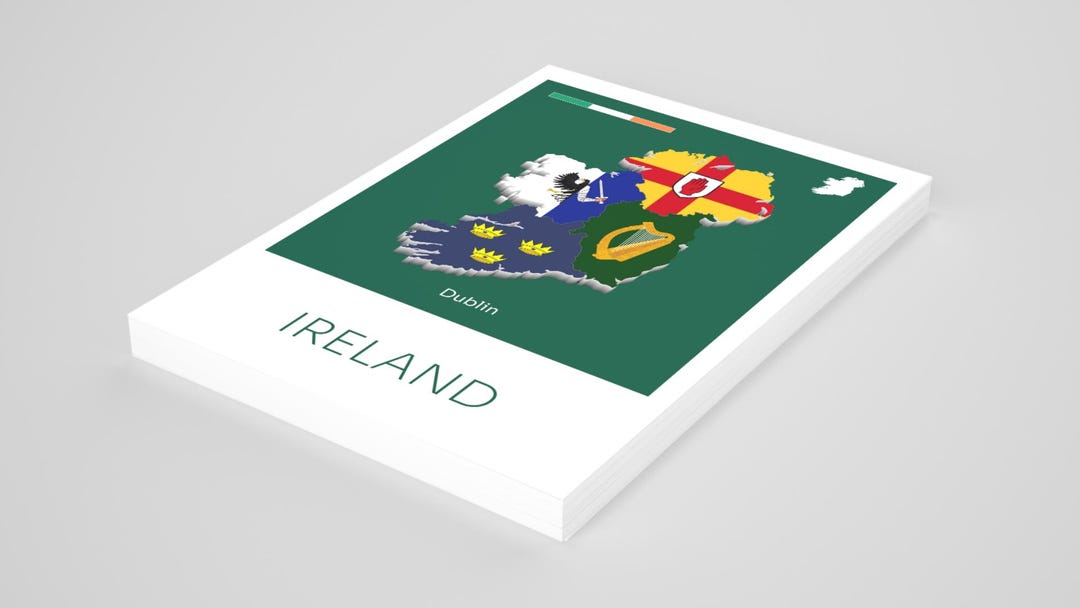 Ireland Four Provinces Map Art Poster Print Gift - Etsy
