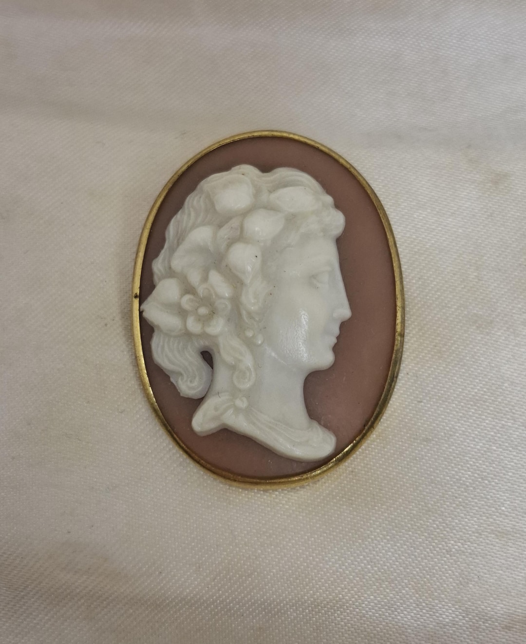 Vintage Cameo Brooch Pin Art Deco Casein Cameo Pendant Charles Horner ...