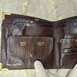 Vintage Wallet Retro Brown Leather Wallet Mens Wallet With Coin Pocket ...
