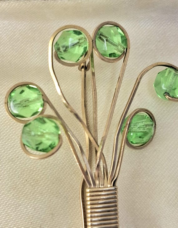 Uranium Glass Jewelry Set Rolled Gold Earrings Screw … - Gem
