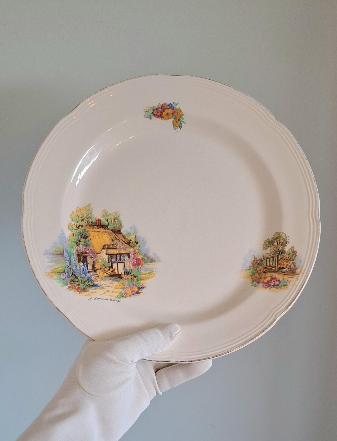Vintage Plate Set Beswick China Plates Somerset Cottage Cottagecore Two ...