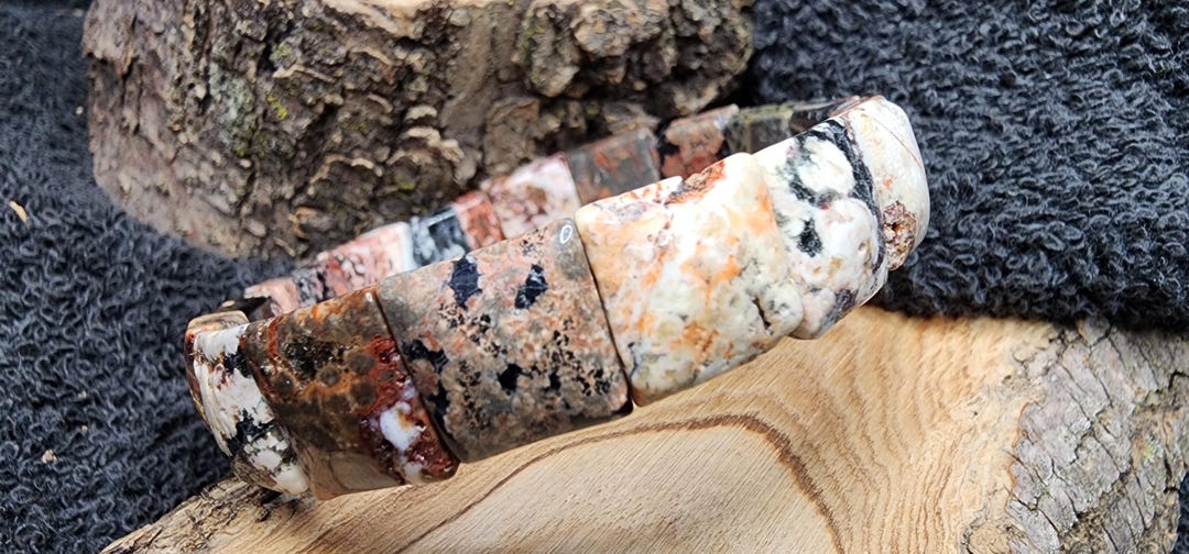 Cherry Blossom Obsidian (firework Obsidian) Stretch Bracelet – Unique ...