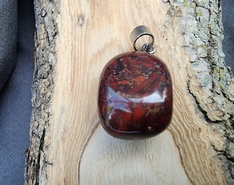 Red Agate Pendant Necklace - Etsy
