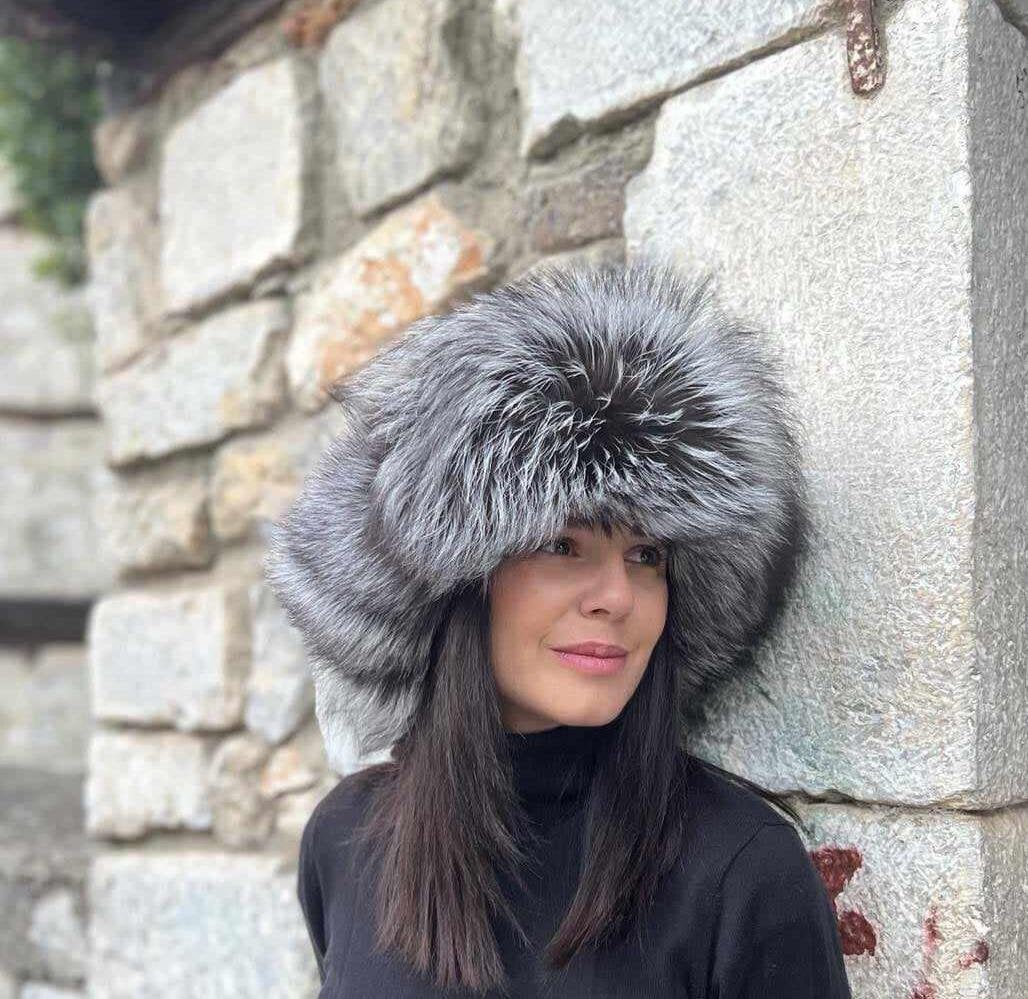 Handmade Silver Fox & Black Sheepskin Cloche Hat - Etsy