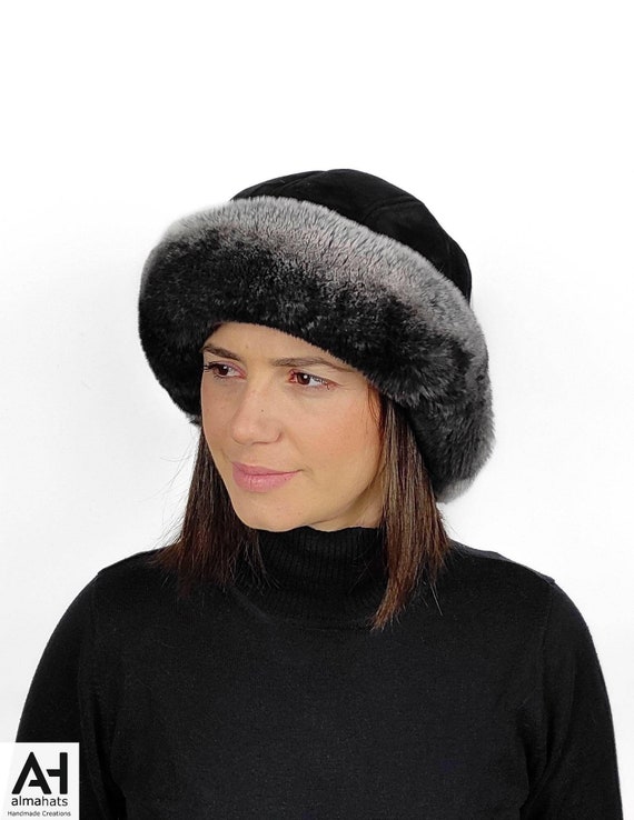 Black Sheepskin & Rex Orylag Cloche Hat for Women . Unique in - Etsy