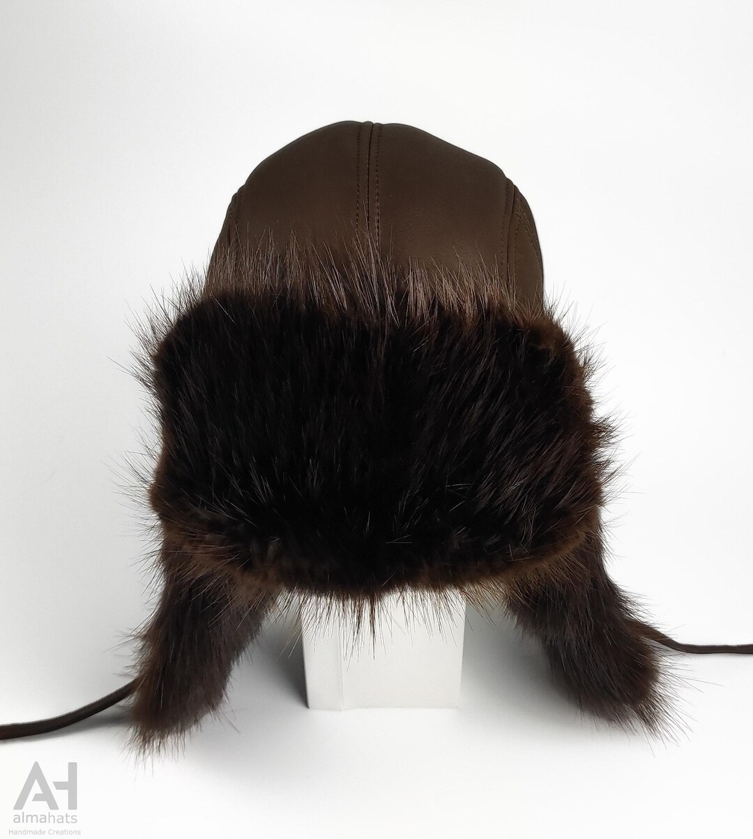 The Ultimate Trapper Hat. Beaver Hat With Earflaps & Leather Strings ...