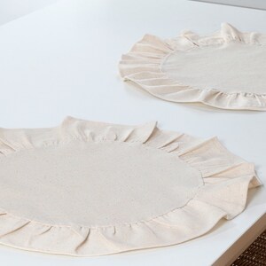 Boho Cotton Placemats With Ruffles, Retro Style Round Table Decor ...