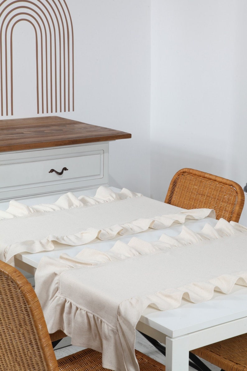 Artistic Handcrafted Boho Runner Pair, Soft Cotton Table Runners ...