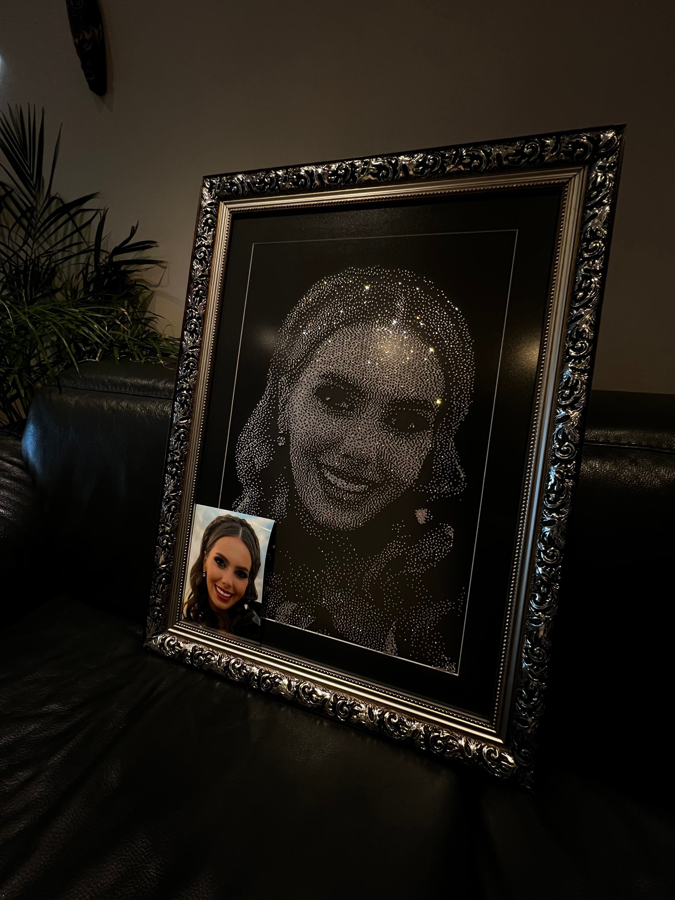 Custom Rhinestones Portrait Shiny Personalised Gift - Etsy