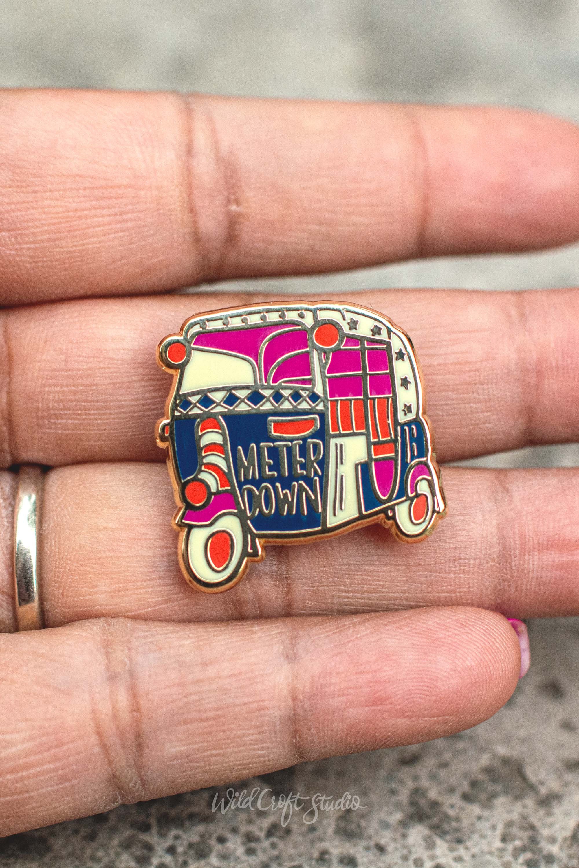 Auto Rickshaw Scooter Hard Enamel Pin, Cute Enamel Pin, Gold Jewelry ...