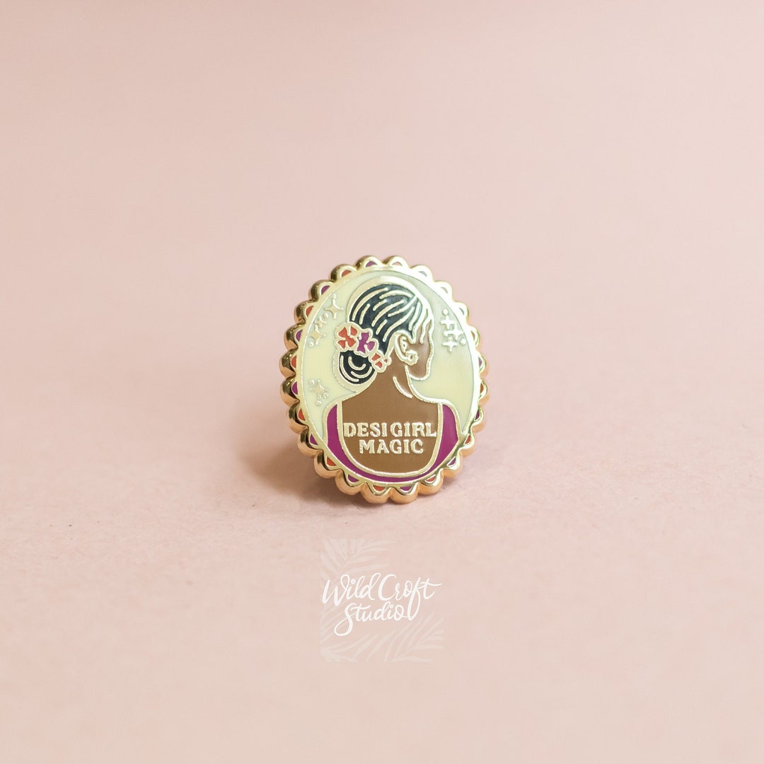 Desi Girl Magic Enamel Pin, Cute Hard Enamel Pin, Flair Lapel Badge ...