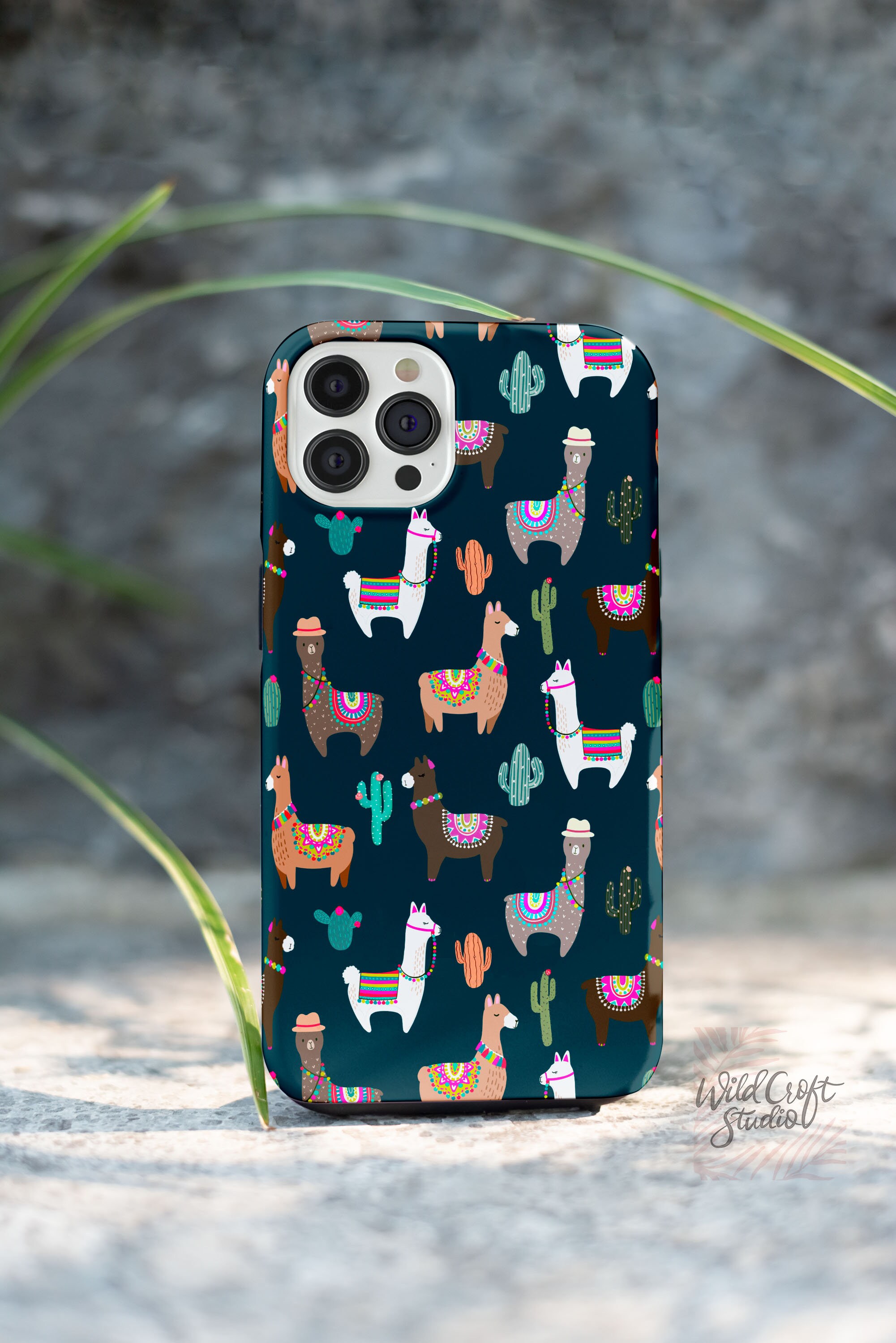 Teal Llama Alpaca MAGSAFE Tough Protective Case for iPhone 12 13 14 15 ...