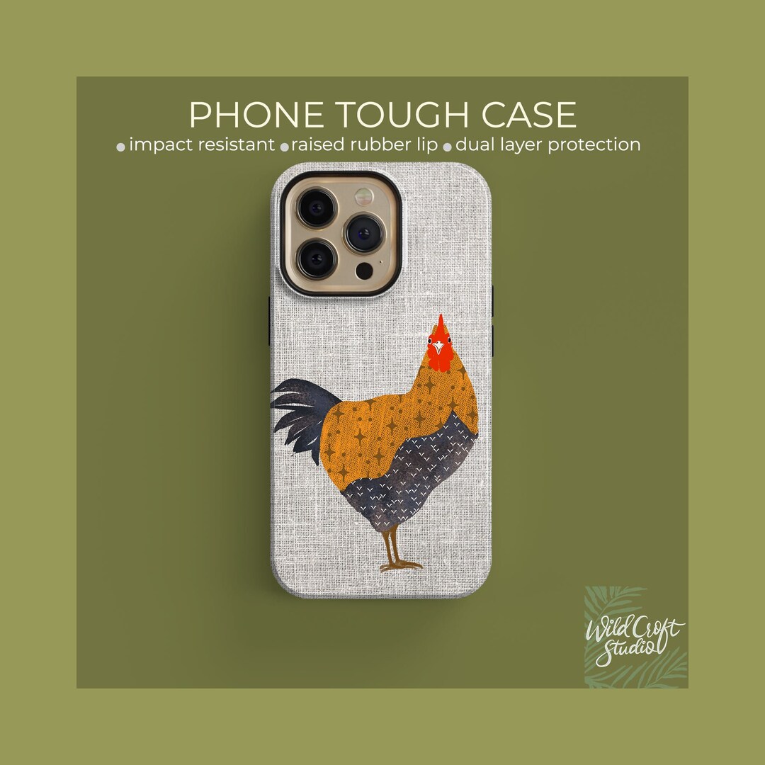 Country Rooster Tough Case for iPhone 15 12 13 14, Samsung S24, Chicken ...