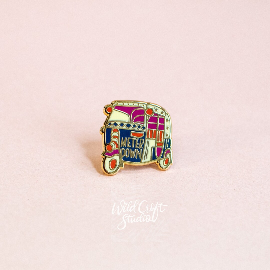 Auto Rickshaw Scooter Hard Enamel Pin, Cute Enamel Pin, Gold Jewelry ...