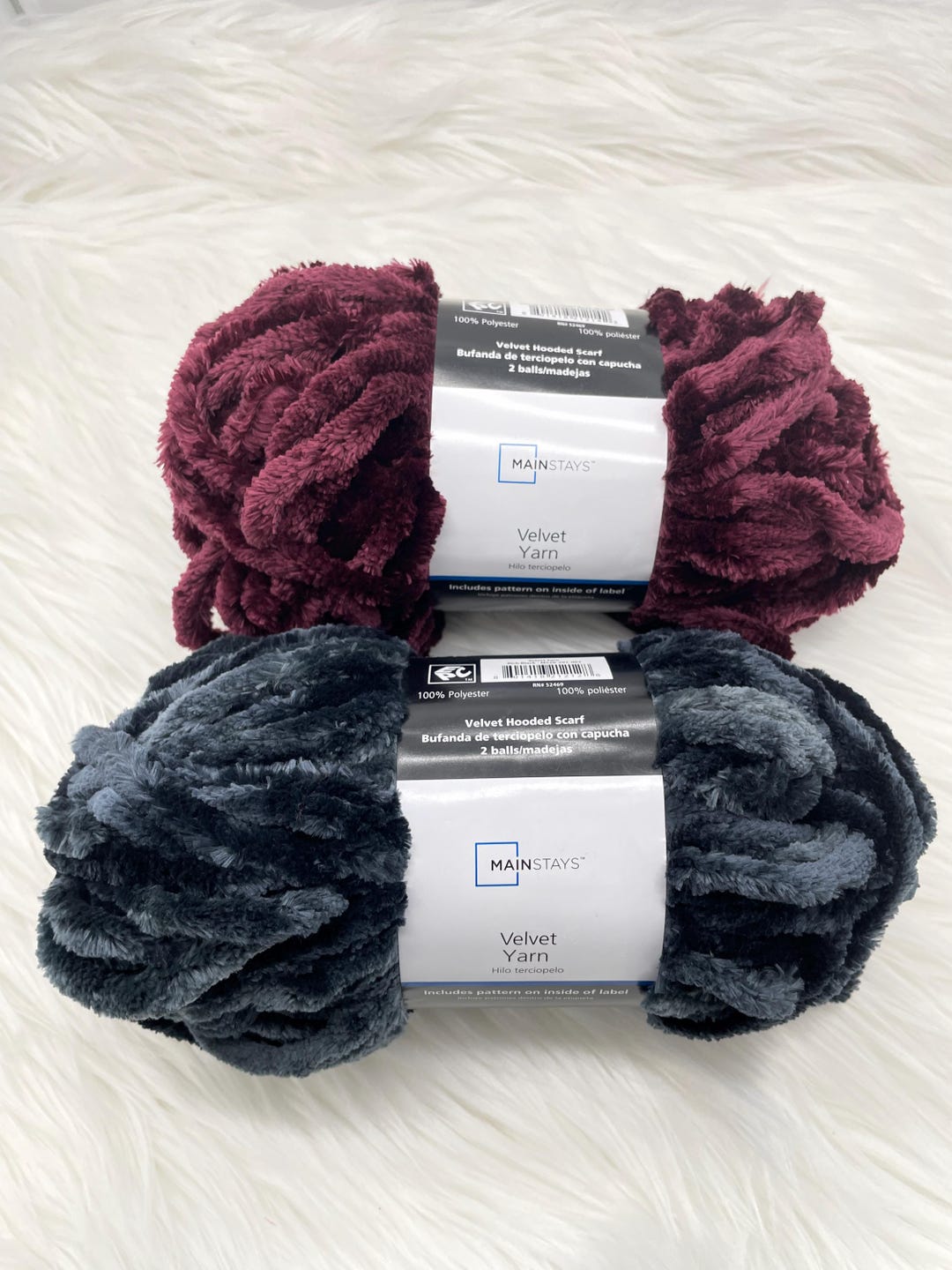 Mainstays Velvet Yarn, 80 Yd, 100% Polyester, Super Bulky, Choose a ...