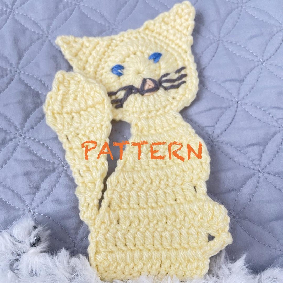 SUZEES1025: Crochet CAT Applique PATTERN - Etsy